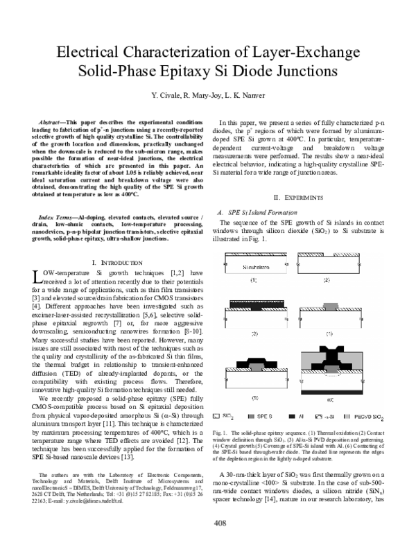 (PDF) Electrical Characterization of Layer-Exchange Solid-Phase Epitaxy ...