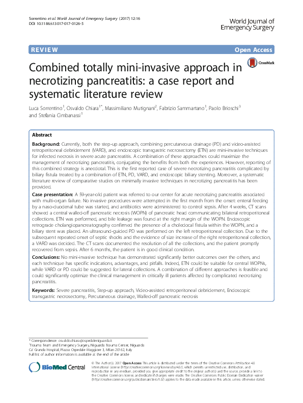 (PDF) Combined totally mini-invasive approach in necrotizing ...
