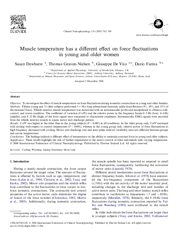 (PDF) Muscle temperature has a different effect on force fluctuations ...