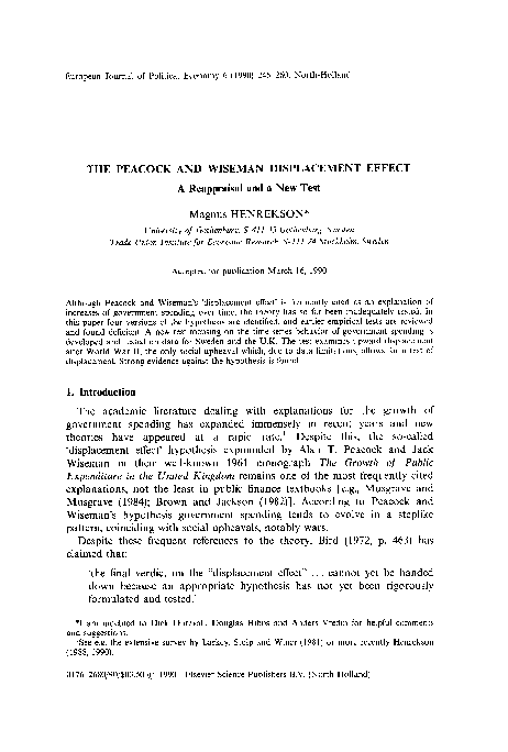 (PDF) The Peacock and Wiseman displacement effect