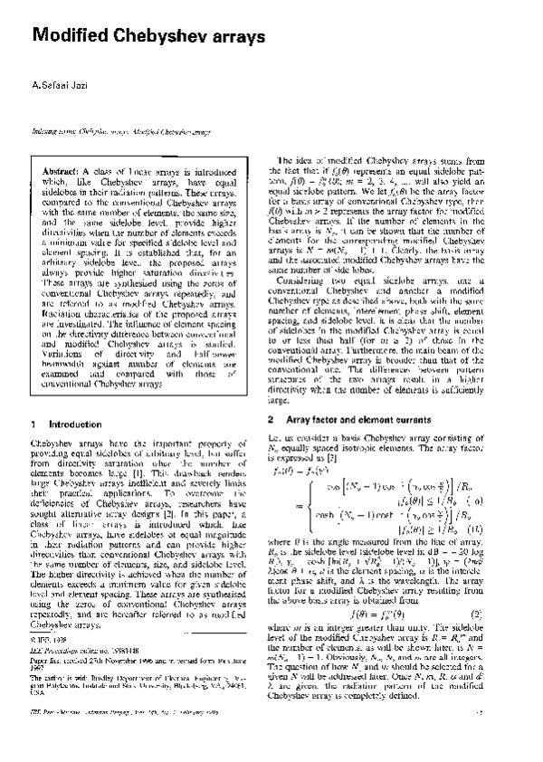 (PDF) Modified Chebyshev arrays