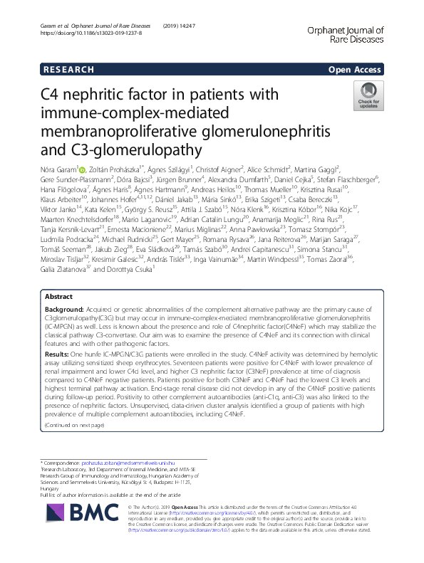 (PDF) C4 nephritic factor in patients with immune-complex-mediated ...