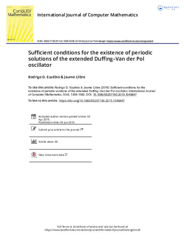 (PDF) Sufficient Conditions for the Existence of Periodic Solutions of ...