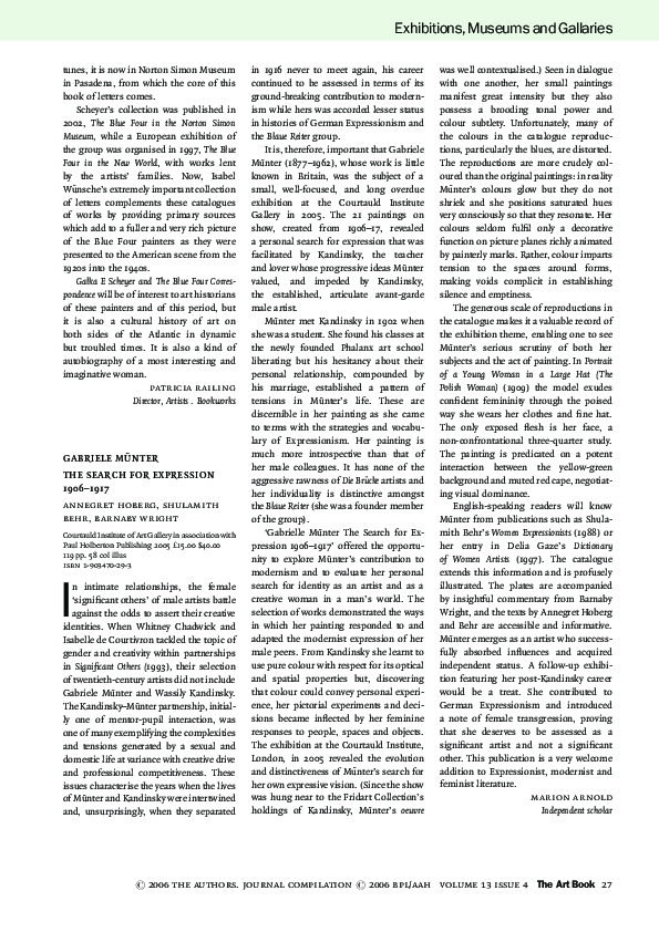 (PDF) Gabriele M nter the Search for Expression 1906?1917 by Annegret ...