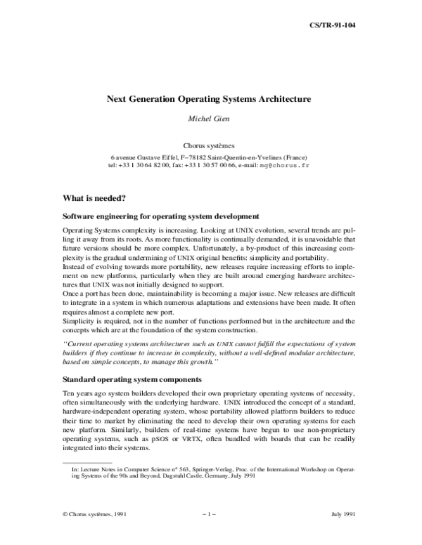 (PDF) Next Generation Operating Systems
