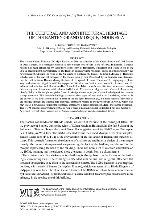 (PDF) The Cultural and Architectural Heritage of the Banten Grand ...