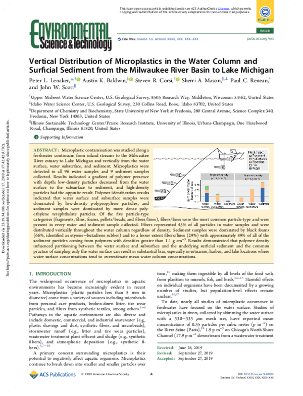 (PDF) Vertical Distribution of Microplastics in the Water Column and Surficial Sediment from the ...