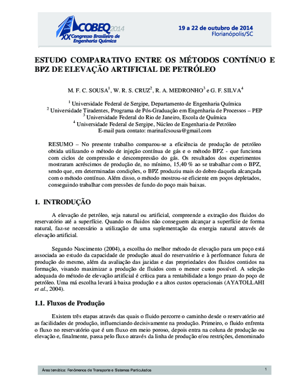 (PDF) Estudo Comparativo Entre Os Métodos Contínuo e BPZ De Elevação ...