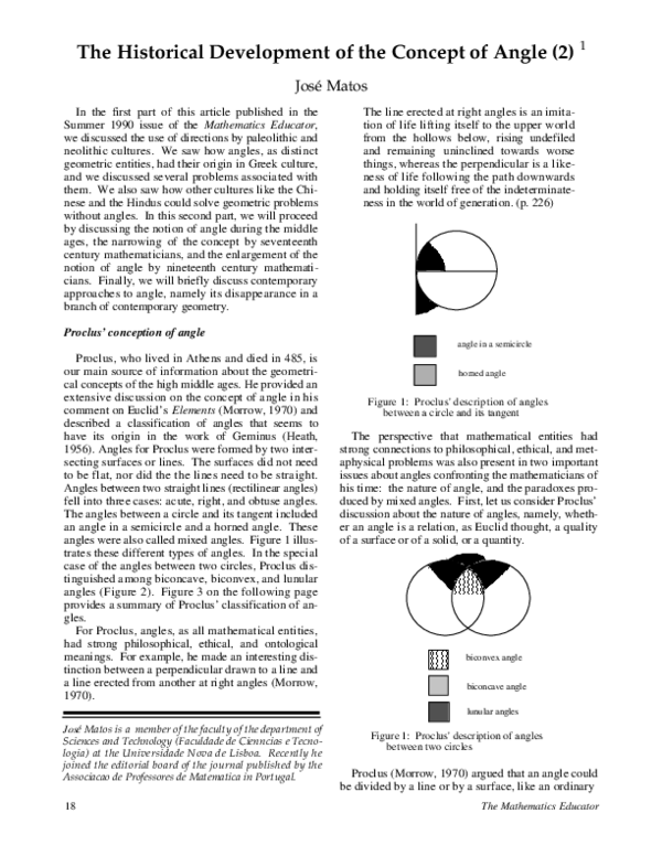 (PDF) The Historical Development of the Concept of Angle (2) 1