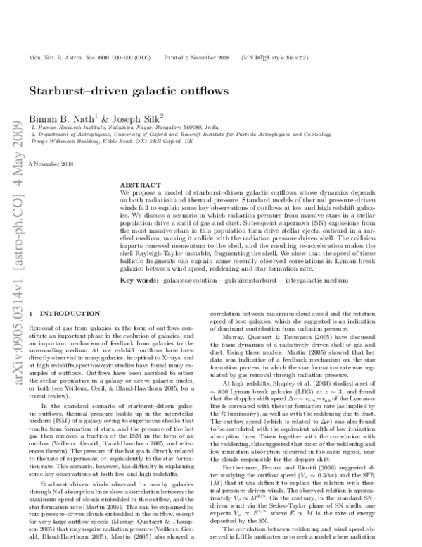 (PDF) Starburst-driven galactic outflows