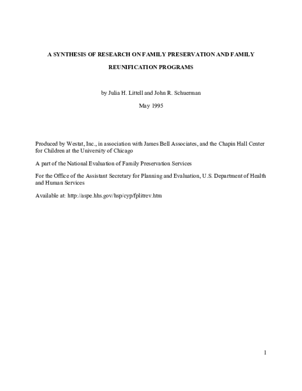 PDF A Synthesis Of Research On FAMILY PRESERVATION AND FAMILY pdf-a-synthesis-of-research-on-family-preservation-and-family