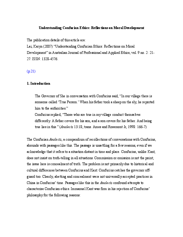 (DOC) Understanding Confucian Ethics: Reflections on Moral Development