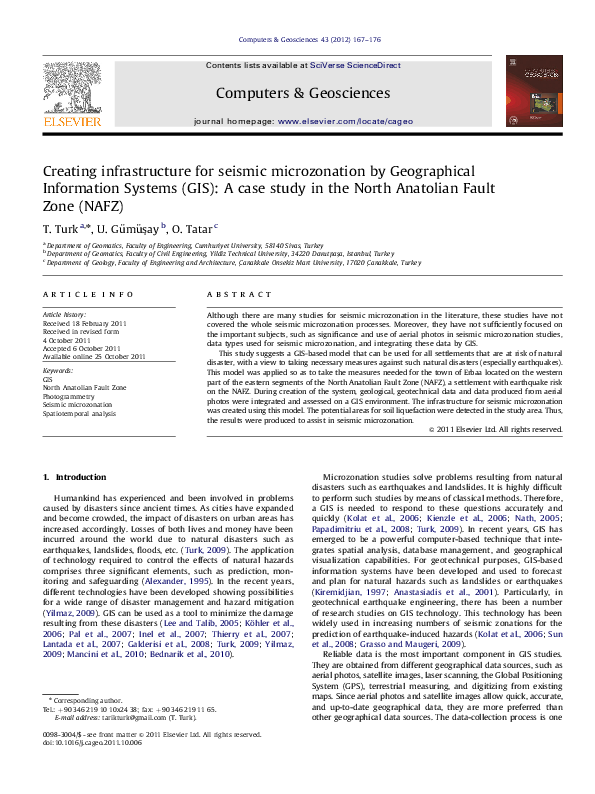 (PDF) Creating infrastructure for seismic microzonation by Geographical Information Systems (GIS ...