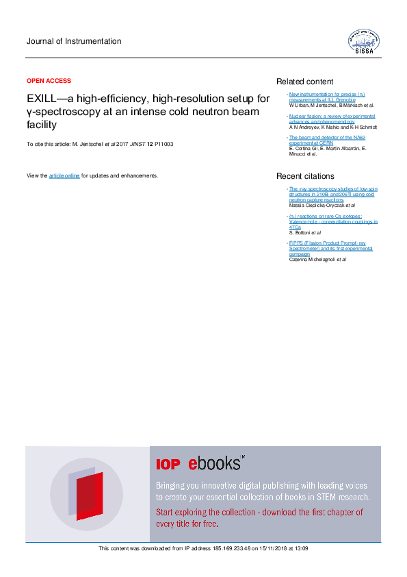 (PDF) EXILL—a high-efficiency, high-resolution setup for γ-spectroscopy ...