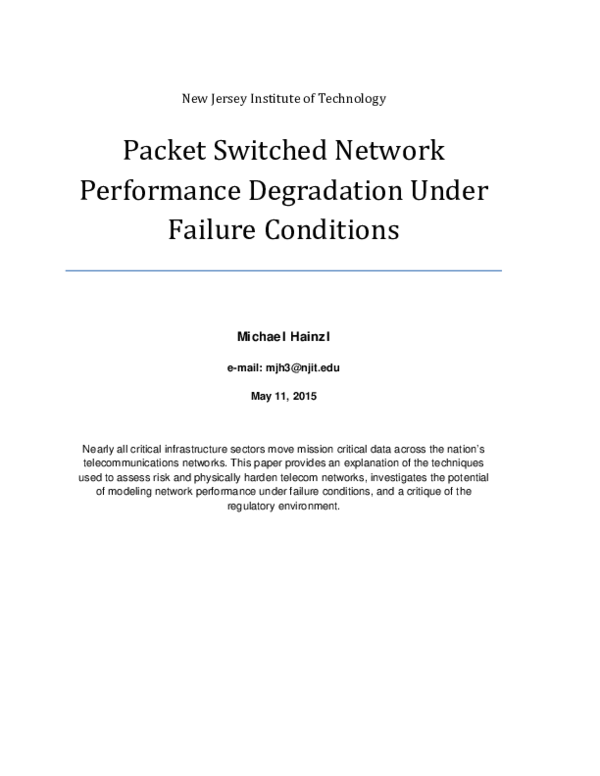 (PDF) Packet Switched Network Performance Degradation Under Failure ...