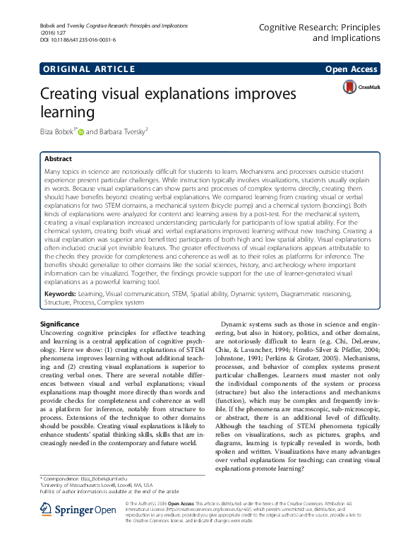 (PDF) Creating Visual Explanations Improves Learning