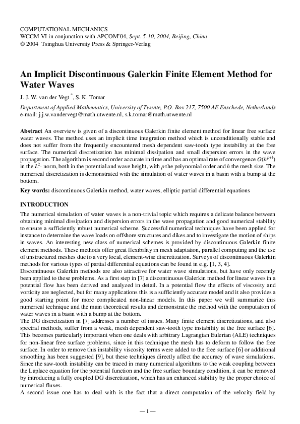 (PDF) An implicit discontinuous Galerkin finite element framework for modeling fracture failure ...