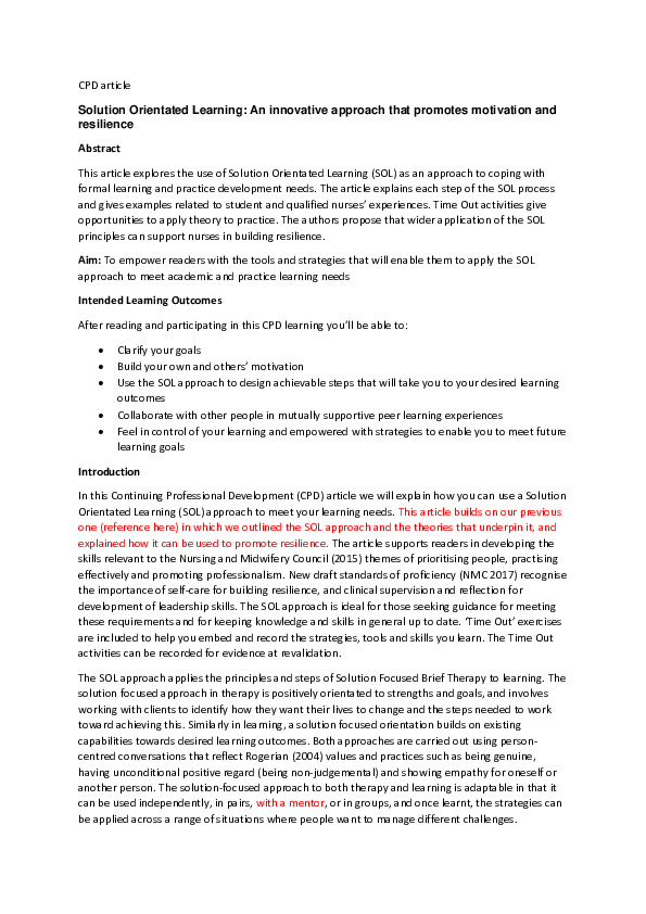 (PDF) Solution-oriented learning: an innovative approach that promotes ...