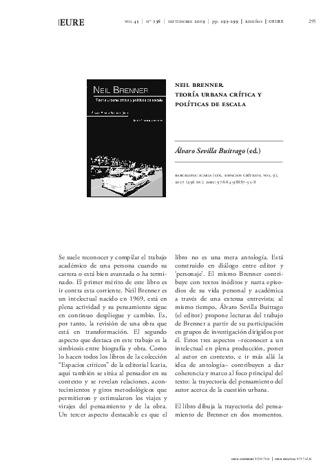 (PDF) Neil Brenner. Teoría Urbana Crítica y Políticas De Escala