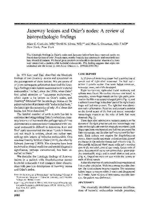 (PDF) Janeway lesions and Osier's nodes: A review of histopathologic ...