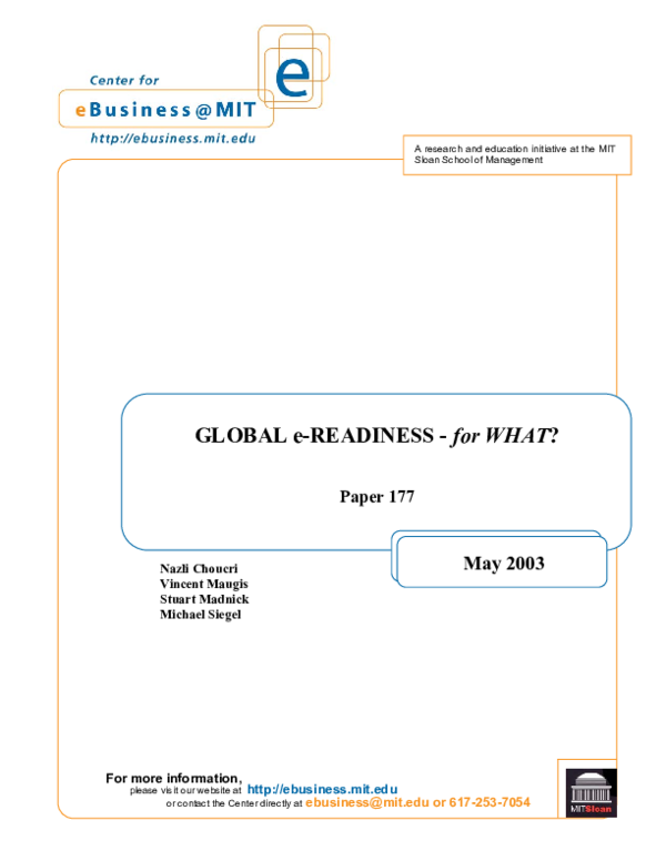 (PDF) Global e-readiness-for what