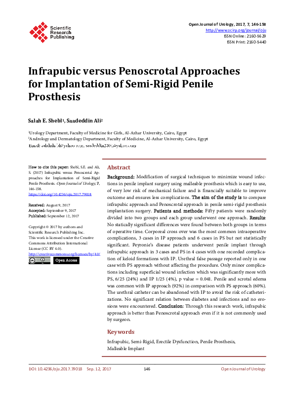(PDF) Infrapubic versus Penoscrotal Approaches for Implantation of Semi ...