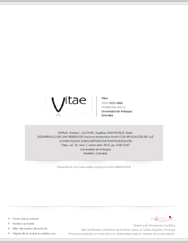 (PDF) DESARROLLO DE UNA BEBIDA DE Vacinium floribundumKunth CON ...