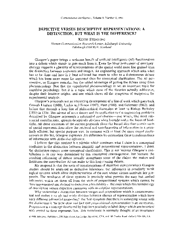 (PDF) Depictive Versus Descriptive Representations: A Distinction, but ...