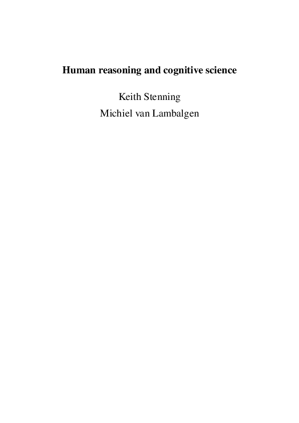 (PDF) Human reasoning and cognitive science