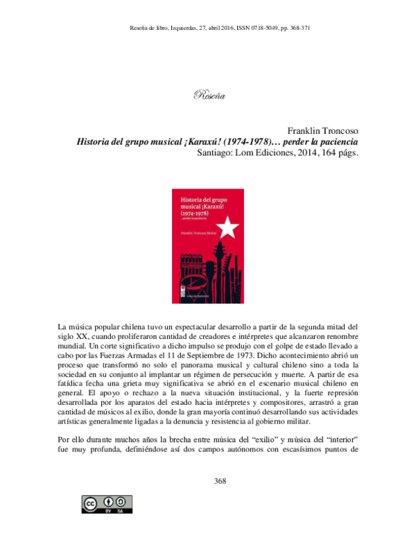 (PDF) Historia del grupo musical ¡Karaxú! (1974-1978)... perder la ...