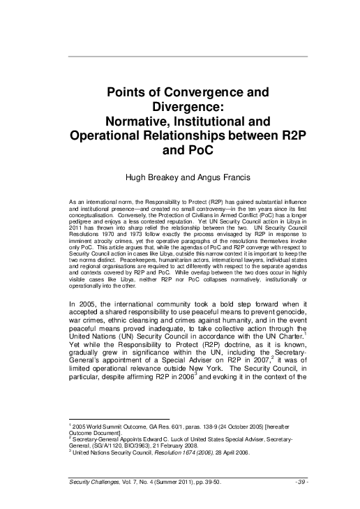 (PDF) Points of convergence and divergence: normative, institutional ...