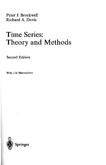 Pdf Time Series Theory And Methods