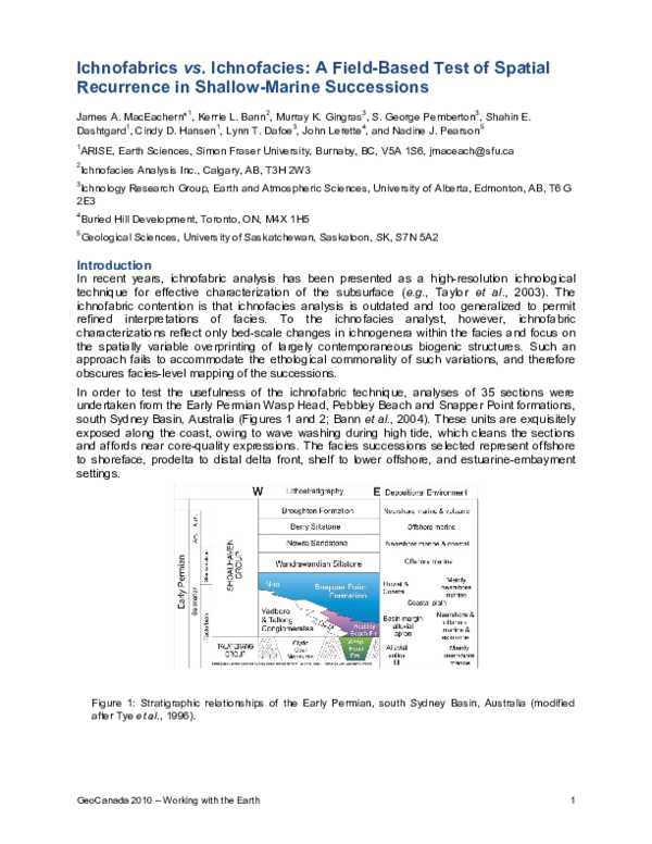 (PDF) Ichnofabrics vs. Ichnofacies: A Field-Based Test of Spatial ...