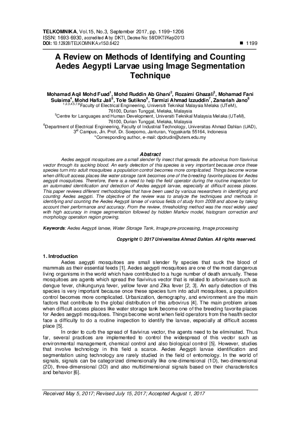 (PDF) A Review on Methods of Identifying and Counting Aedes Aegypti Larvae using Image ...