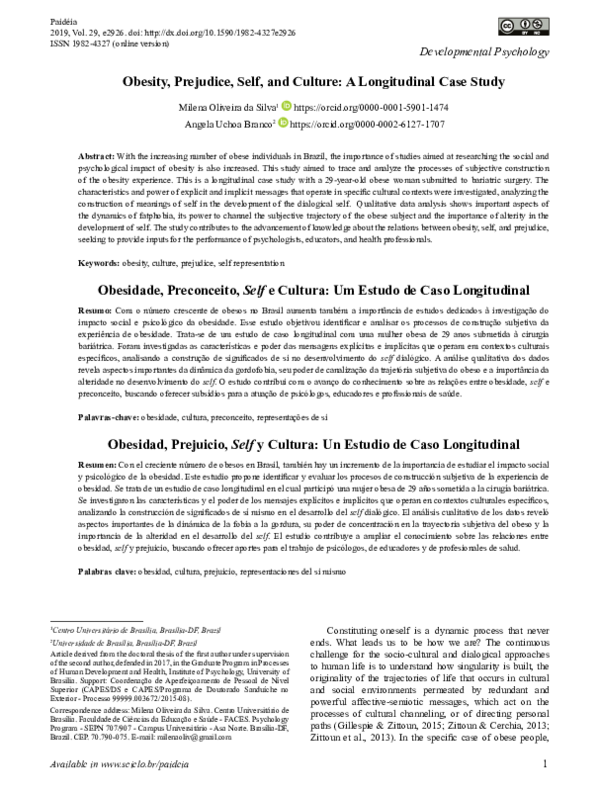 (PDF) Obesity, Prejudice, Self, and Culture: A Longitudinal Case Study
