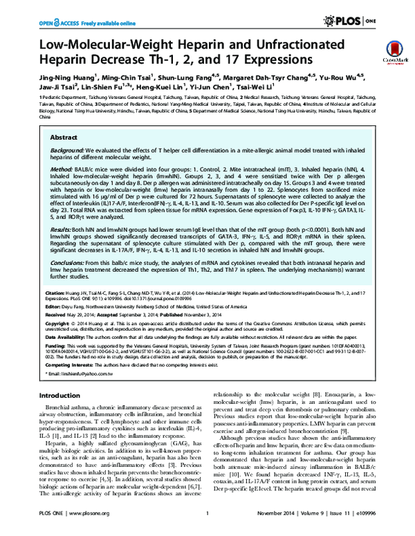 (PDF) Low molecular weight heparin and unfractionated heparin in ...
