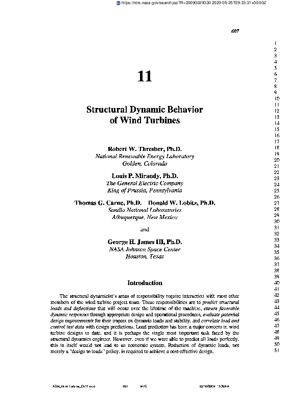 (PDF) Structural Dynamic Behavior of Wind Turbines