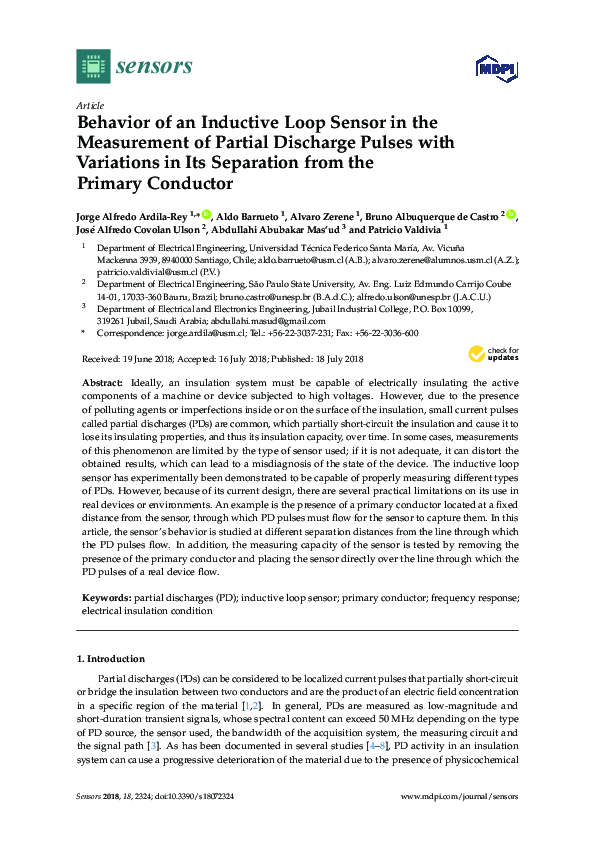 Pdf Behavior Of An Inductive Loop Sensor In The Measurement Of Partial Discharge Pulses With