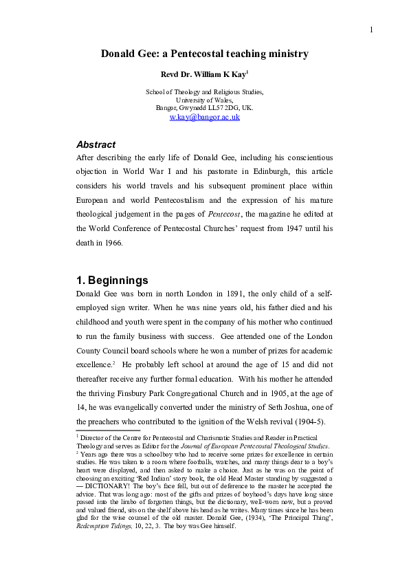 (DOC) Article on Donald Gee