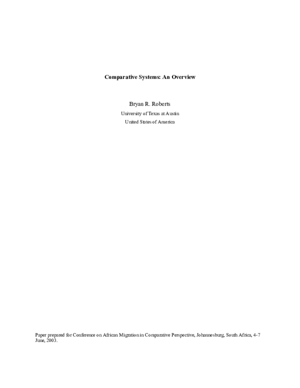 (PDF) Comparative Systems: An Overview