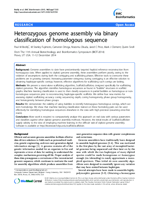 (PDF) Heterozygous genome assembly via binary classification of ...