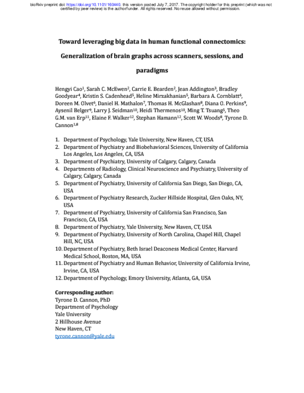 (PDF) Toward leveraging big data in human functional connectomics ...