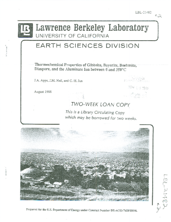 (PDF) Thermochemical properties of gibbsite, bayerite, boehmite ...
