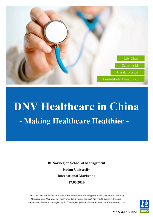 (PDF) DNV Healthcare in China: making healthcare healthier