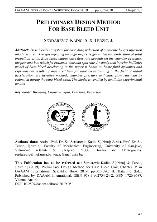 (PDF) Preliminary Design Method for Base Bleed Unit