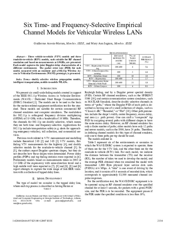 (PDF) Six Time- and Frequency-Selective Empirical Channel Models for ...