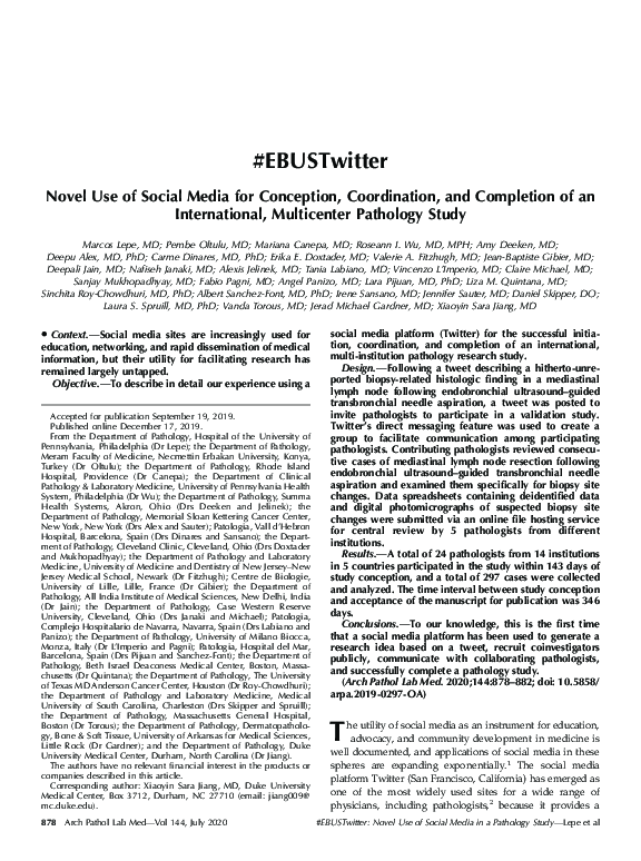 (PDF) #EBUSTwitter: Novel Use of Social Media for Conception ...