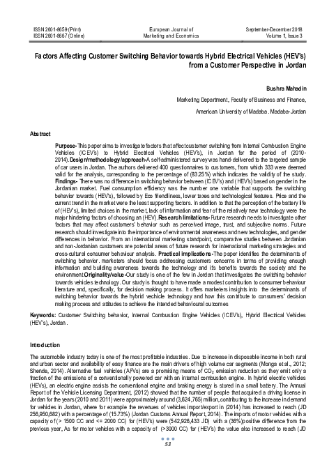 (PDF) Factors Affecting Customer Switching Behavior towards Hybrid ...