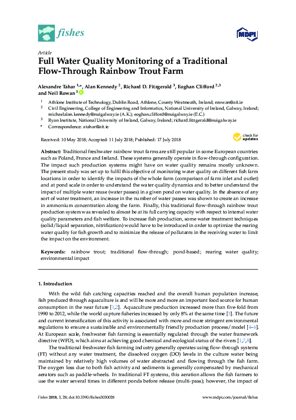(PDF) Full Water Quality Monitoring of a Traditional Flow-Through ...
