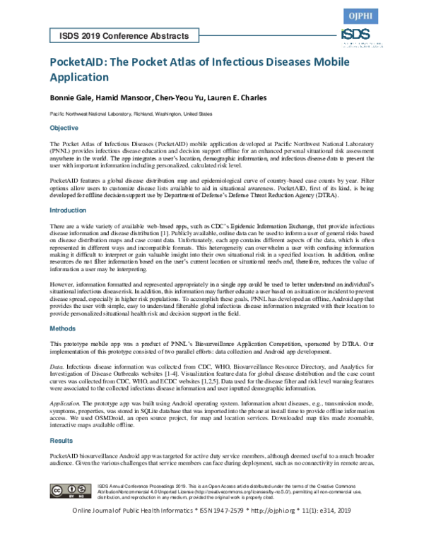 (PDF) PocketAID: The Pocket Atlas of Infectious Diseases Mobile Application